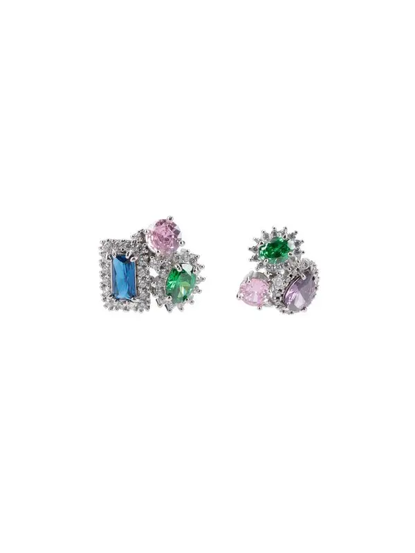 MAISON MARGIELA Earrings With Zirconia Crystals - Silver