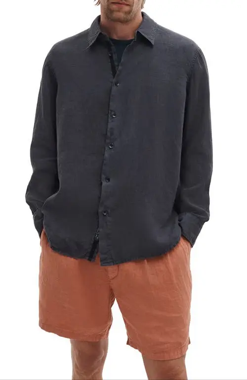Rag & Bone Finch Linen Button-up Shirt - Phantom Grey