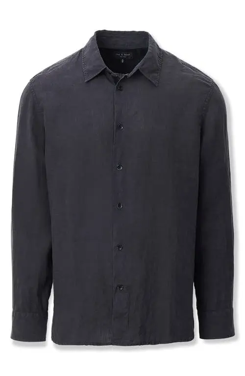 Rag & Bone Finch Linen Button-up Shirt - Phantom Grey
