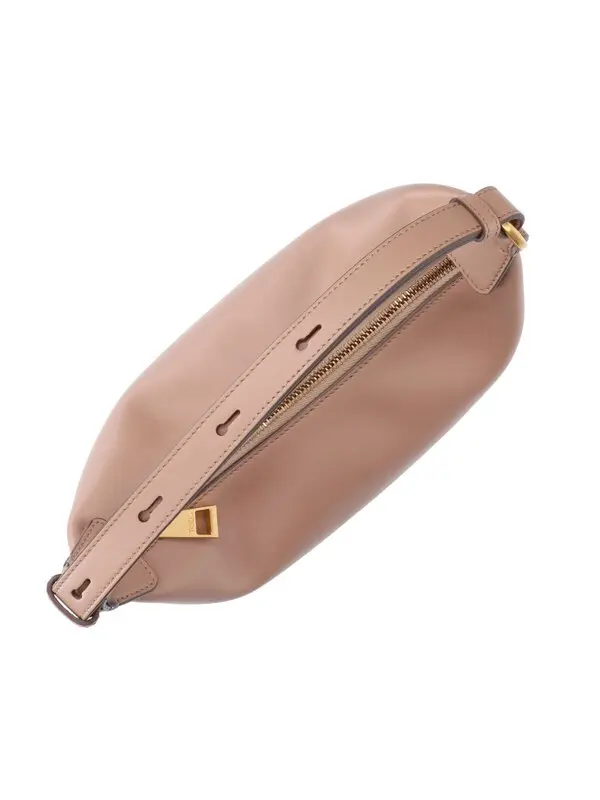 TOD'S Mini Leather Shoulder Bag With Metal Dots - Beige