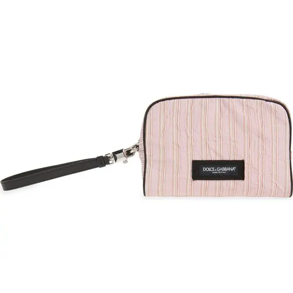 Dolce & Gabbana Stripe Poplin Wristlet - Multicolor Rosa