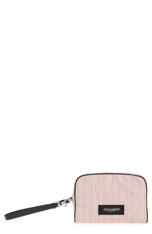 Dolce & Gabbana Stripe Poplin Wristlet - Multicolor Rosa