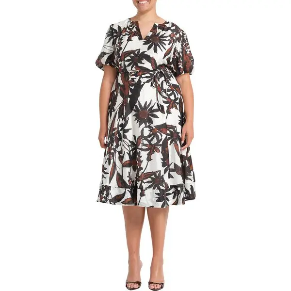 ESTELLE Mabel Floral Print Fit And Flare Dress - Cedarbloom