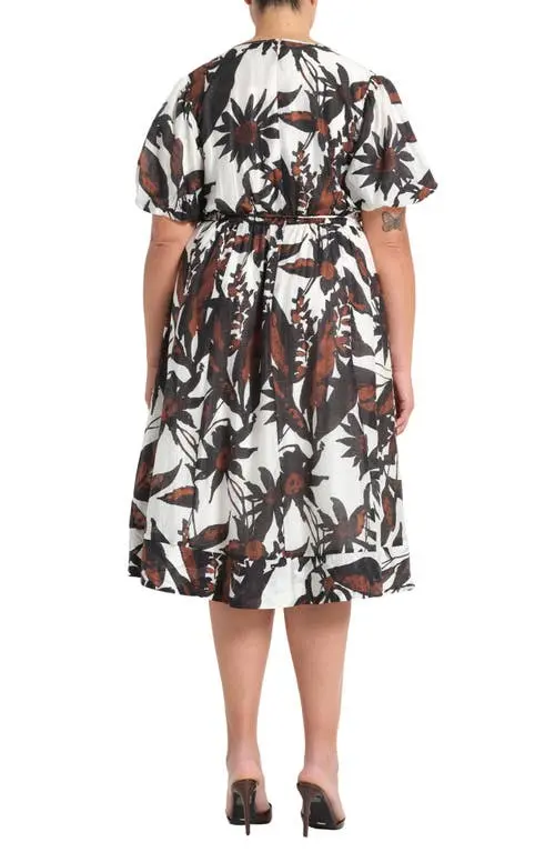 ESTELLE Mabel Floral Print Fit-and-flare Midi Dress