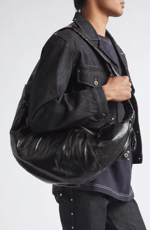 LEMAIRE Large Croissant Coated Cotton Canvas Shoulder Bag - Truffle