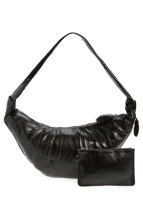 LEMAIRE Large Croissant Coated Cotton Canvas Shoulder Bag - Truffle