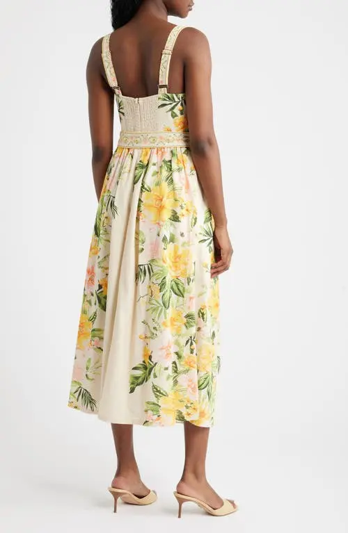 Moon River Floral Belted Midi Sundress