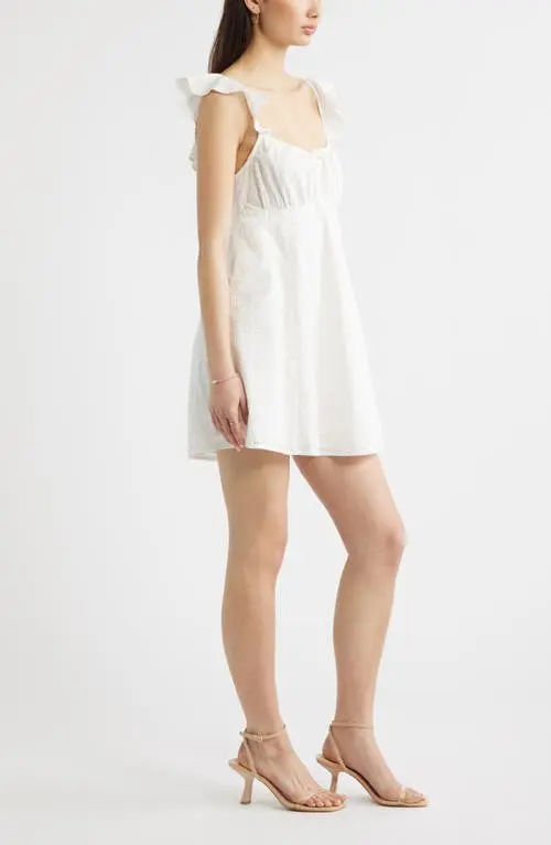 Bp. Cotton Eyelet Flutter-sleeve Minidress
