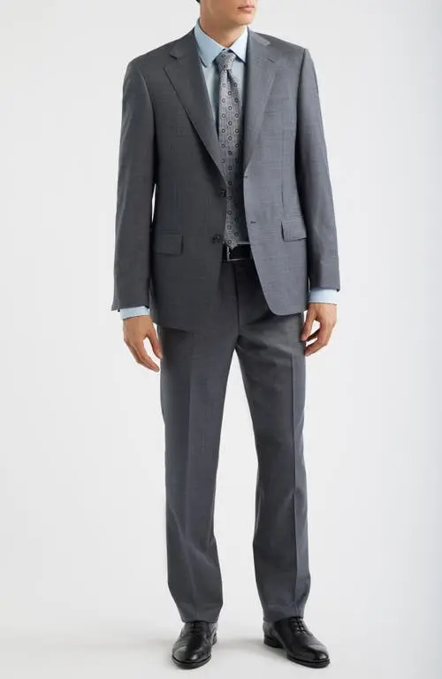 HERITAGE GOLD Grey Mélange Wool Suit - Mid Grey
