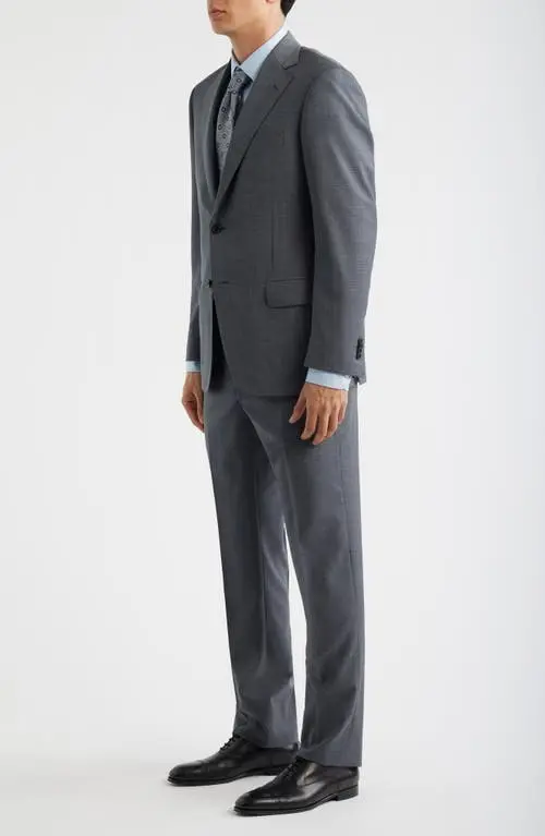 HERITAGE GOLD Grey Mélange Wool Suit - Mid Grey