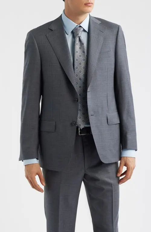 HERITAGE GOLD Grey Mélange Wool Suit - Mid Grey