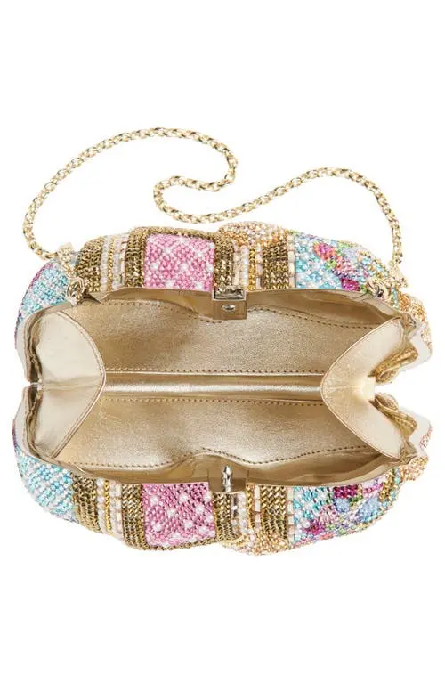 Judith Leiber Elephant Crystal Embellished Clutch - Silver Sunrise Mult