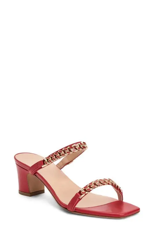 Bruno Magli Elisa Chain-link Slide Sandal - Berry Nappa