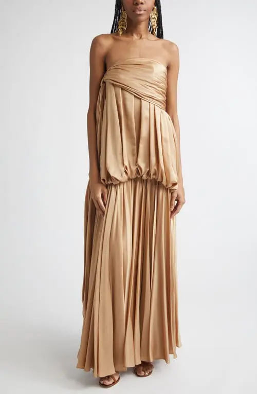 Zimmermann Kindred Spirit Alchemy Billow Strapless Maxi Dress - Champagne