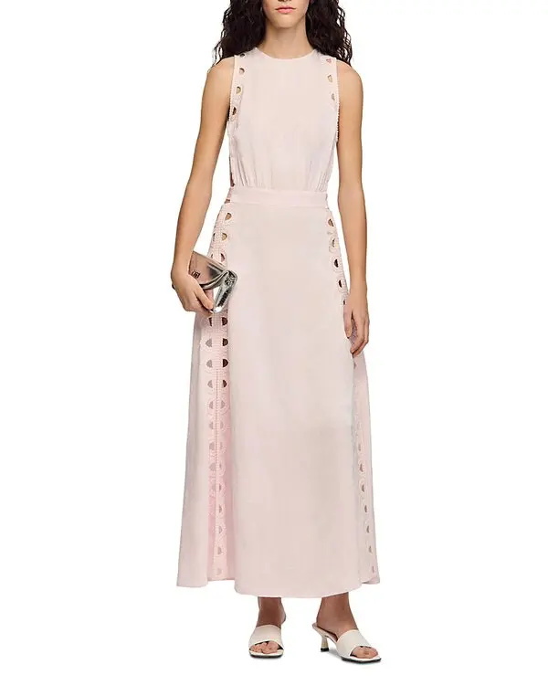 Sandro Donnia Flower Jacquard Maxi Dress - Pink