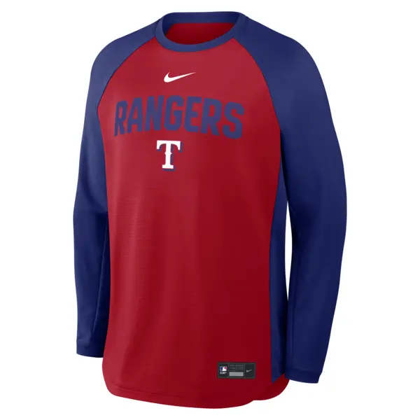 Nike Texas Rangers Authentic Collection Dri-fit Pullover Crew - Red