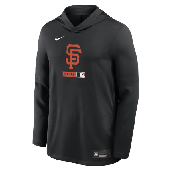Nike San Francisco Giants Authentic Collection Dri-fit Mlb Long-sleeve Hooded Top - Black
