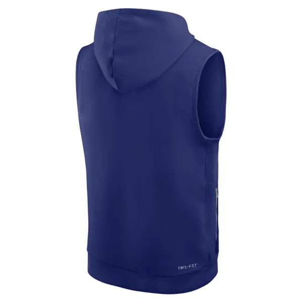 Nike Los Angeles Dodgers Authentic Collection Standard Issue Dri-fit Mlb Sleeveless Pullover Hoodie - Blue