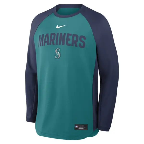 Nike Seattle Mariners Authentic Collection Dri-fit Pullover Crew - Blue