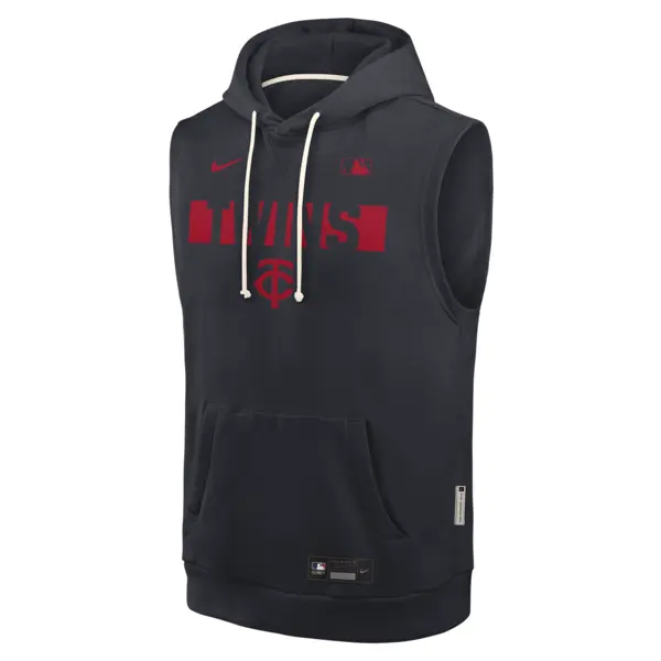 Nike Minnesota Twins Authentic Collection Standard Issue Dri-fit Mlb Sleeveless Pullover Hoodie - Blue