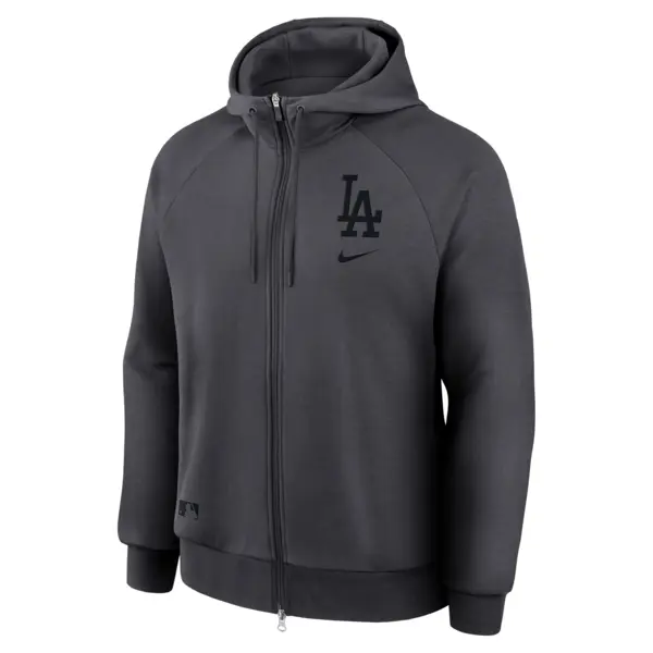 Nike Los Angeles Dodgers Authentic Collection Dri-fit Mlb Full-zip Hoodie - Grey