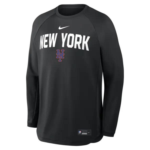 Nike New York Mets Dri-fit Pullover Crew - Black