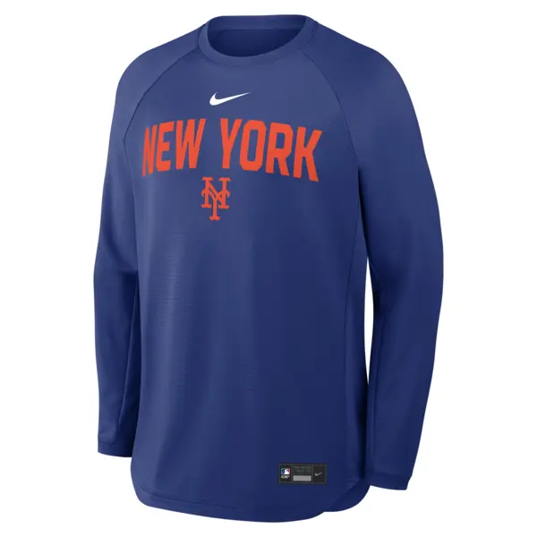 Nike New York Mets Authentic Collection Dri-fit Pullover Crewneck - Blue