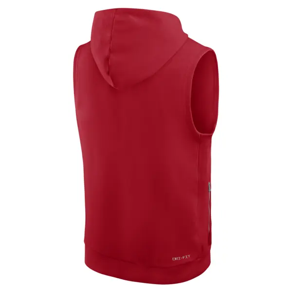 Nike Los Angeles Angels Authentic Collection Standard Issue Dri-fit Mlb Sleeveless Pullover Hoodie - Red