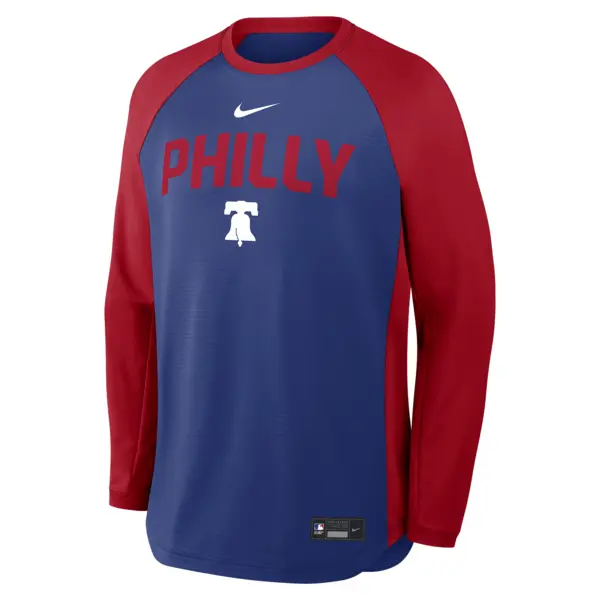 Nike Philadelphia Phillies Authentic Collection Dri-fit Pullover Crew - Blue