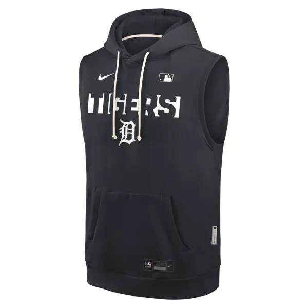Nike Detroit Tigers Authentic Collection Standard Issue Dri-fit Mlb Sleeveless Pullover Hoodie - Blue