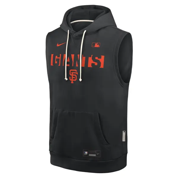 Nike San Francisco Giants Authentic Collection Standard Issue Dri-fit Mlb Sleeveless Pullover Hoodie - Black