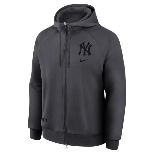 Nike New York Yankees Authentic Collection Dri-fit Mlb Full-zip Hoodie - Grey