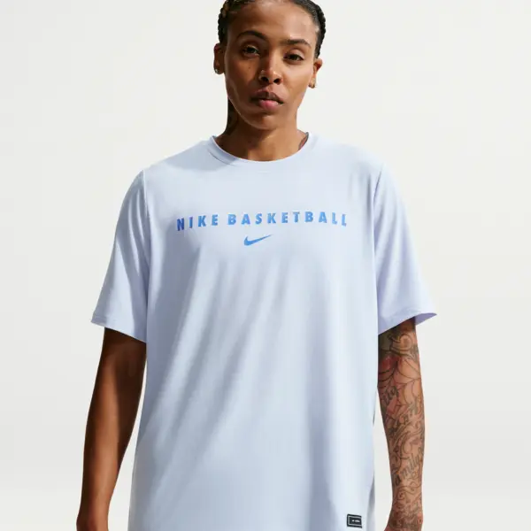 Nike Dri-fit Short-sleeve Warm-up Basketball Top - Blue