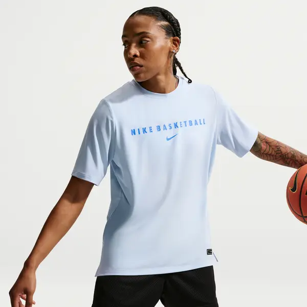 Nike Dri-fit Short-sleeve Warm-up Basketball Top - Blue