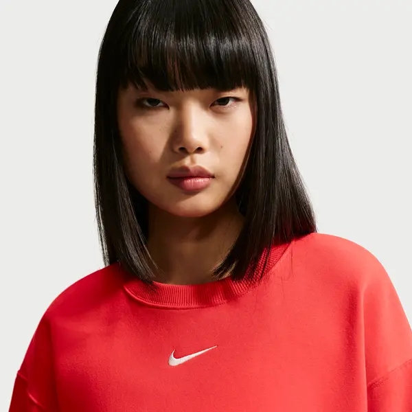 Nike Sportswear Phoenix Fleece Oversized Crew-neck Sweatshirt - Red