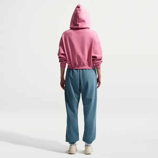 Nike Phoenix Fleece Oversized Cropped Henley Hoodie - Pink