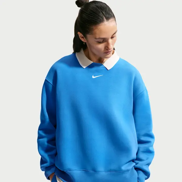 Nike Sportswear Phoenix Fleece Oversized Crew-neck Sweatshirt - Blue
