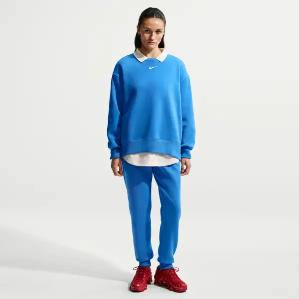 Nike Sportswear Phoenix Fleece Oversized Crew-neck Sweatshirt - Blue