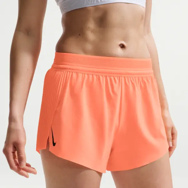 Nike Aeroswift Dri-fit Adv Mid-rise 3" Brief-lined Running Shorts - Orange