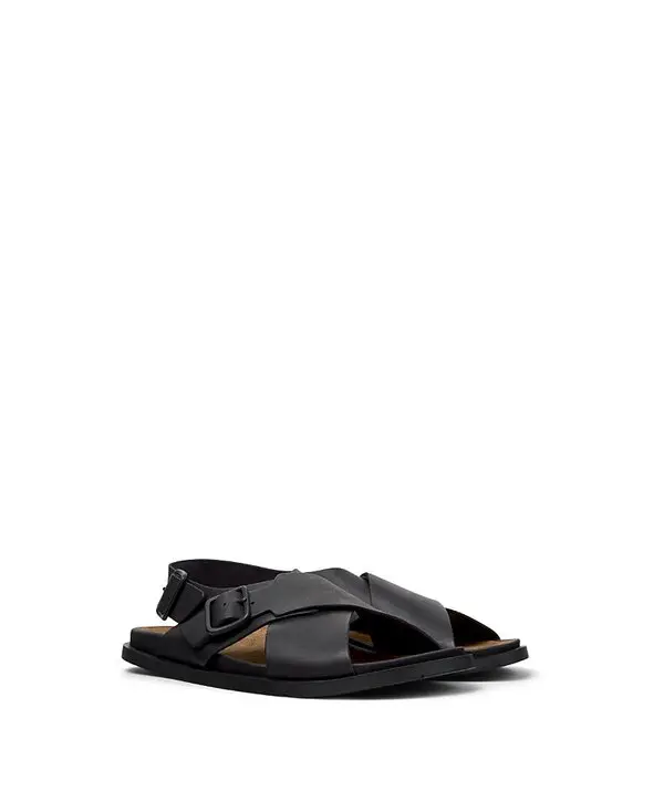 Camper Lluc Leather X-strap Sandals - Black