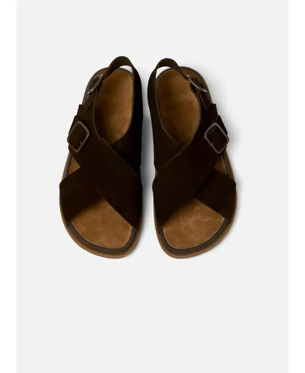 Camper Lluc Leather X-strap Sandals - Brown