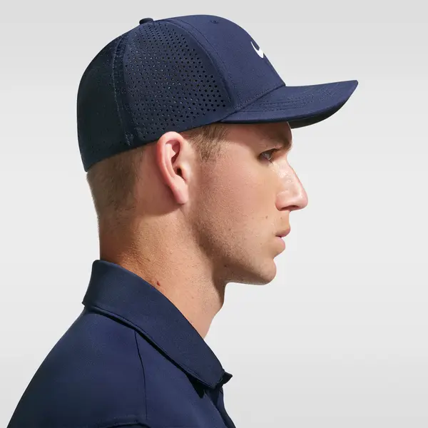 Nike Rise Dri-fit Adv Swooshflex Structured Golf Cap - Blue