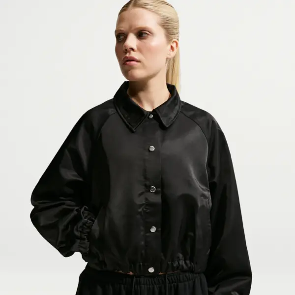 Nike Sportswear Oversized Satin Coaches Jacket - Black