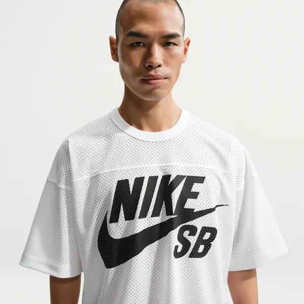 Nike Mesh Football Jersey Skate Top - White