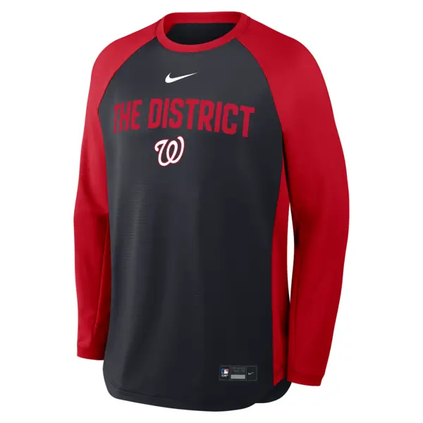 Nike Washington Nationals Authentic Collection Dri-fit Pullover Crew - Blue