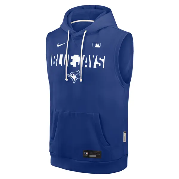 Nike Toronto Jays Authentic Collection Standard Issue Dri-fit Mlb Sleeveless Pullover Hoodie - Blue