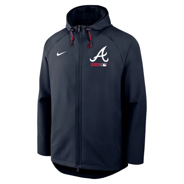 Nike Atlanta Braves Authentic Collection Therma-fit Mlb Full-zip Hooded Jacket - Blue