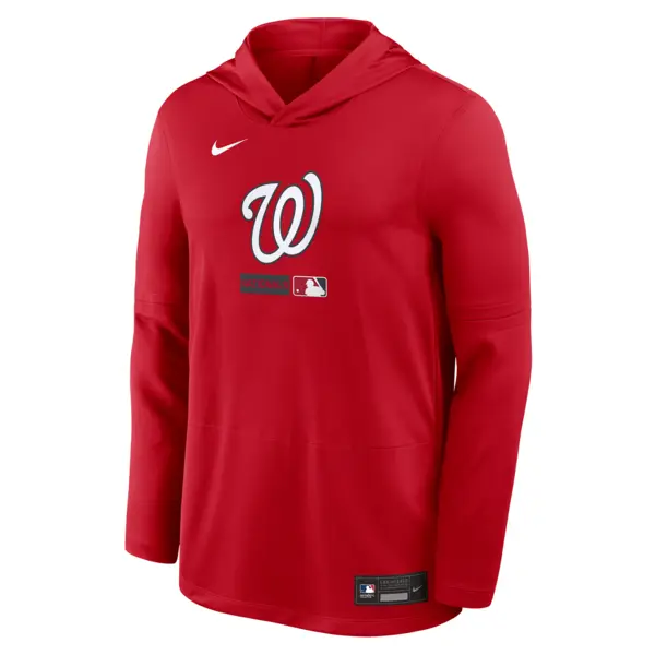 Nike Washington Nationals Authentic Collection Dri-fit Mlb Long-sleeve Hooded Top - Red