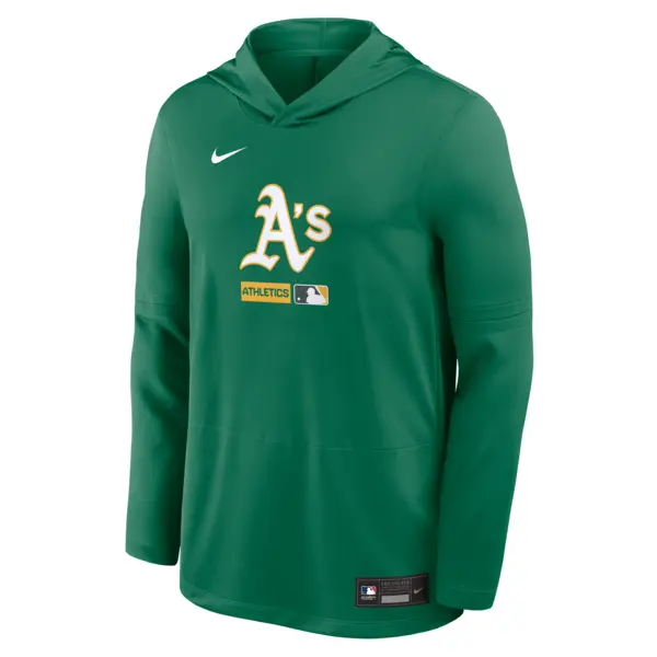 Nike Athletics Authentic Collection Dri-fit Mlb Long-sleeve Hooded Top - Green