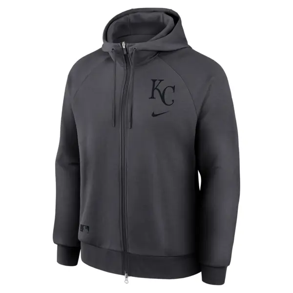 Nike Kansas City Royals Authentic Collection Dri-fit Mlb Full-zip Hoodie - Grey